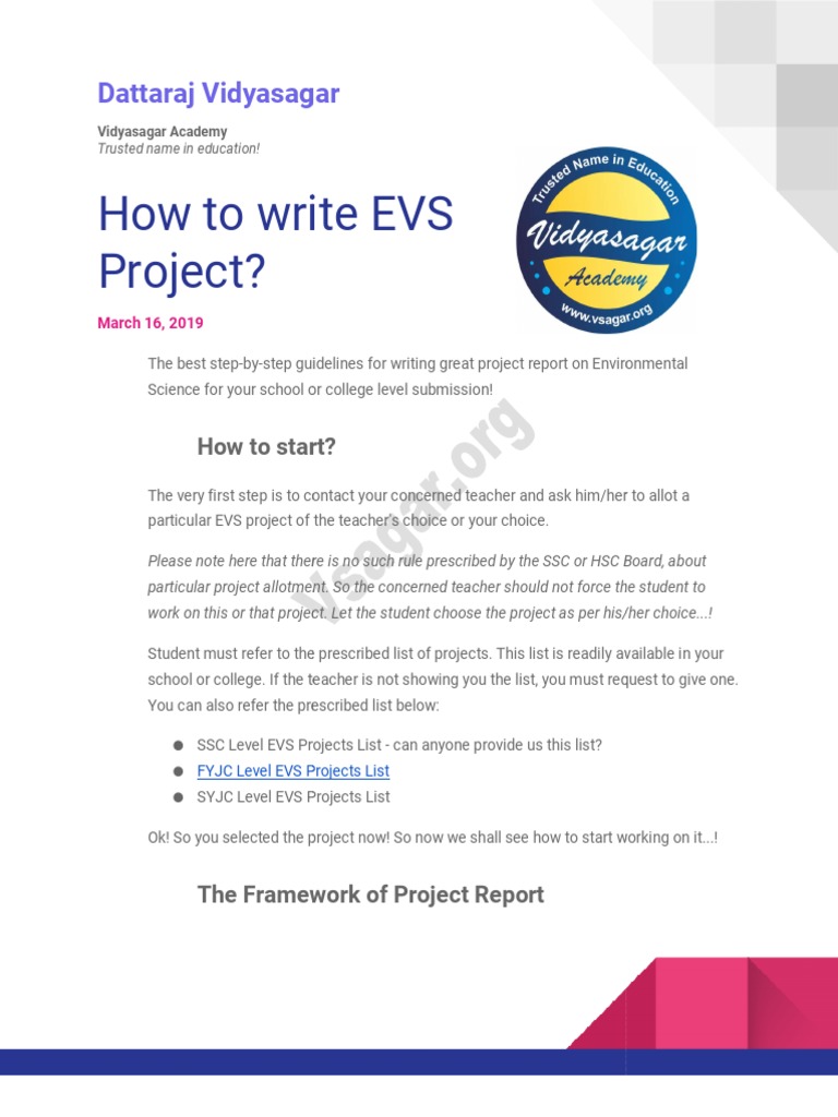 Guidelines for EVS Project Writing | PDF | Reason | Scientific Method