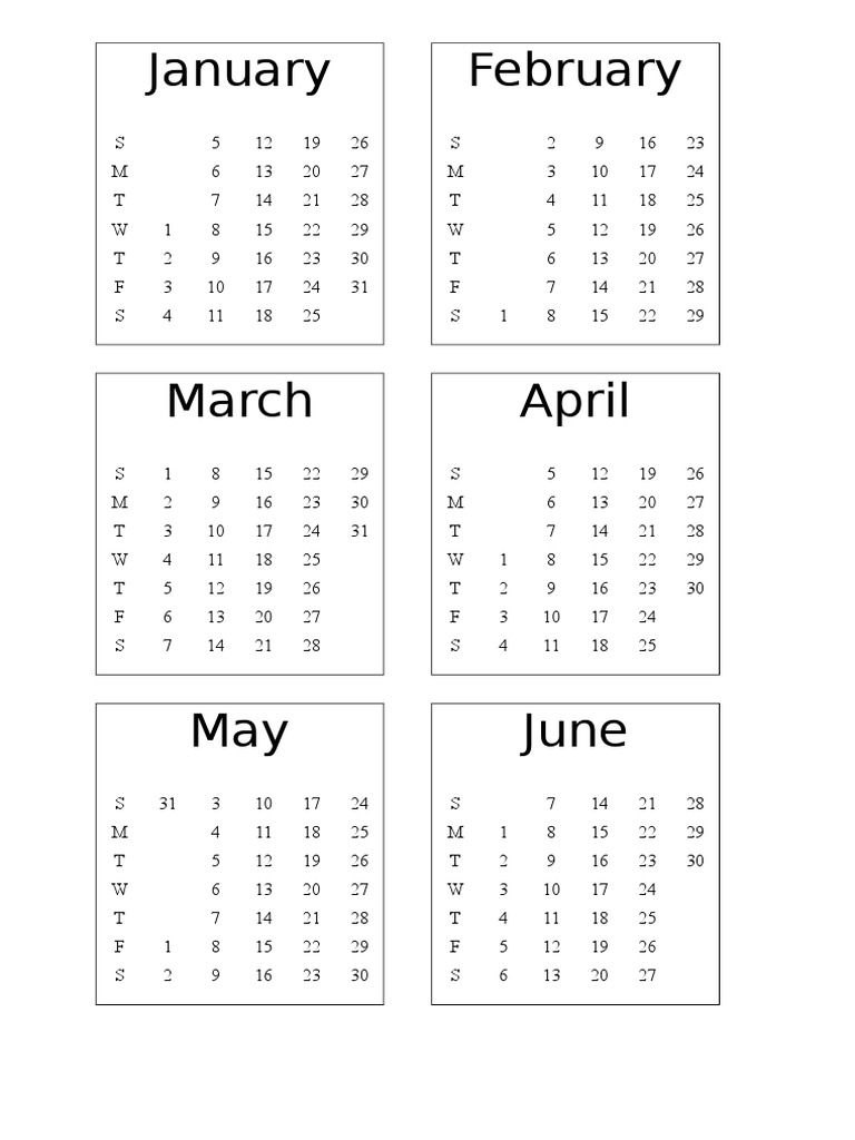 January-February Calendar Overview | PDF