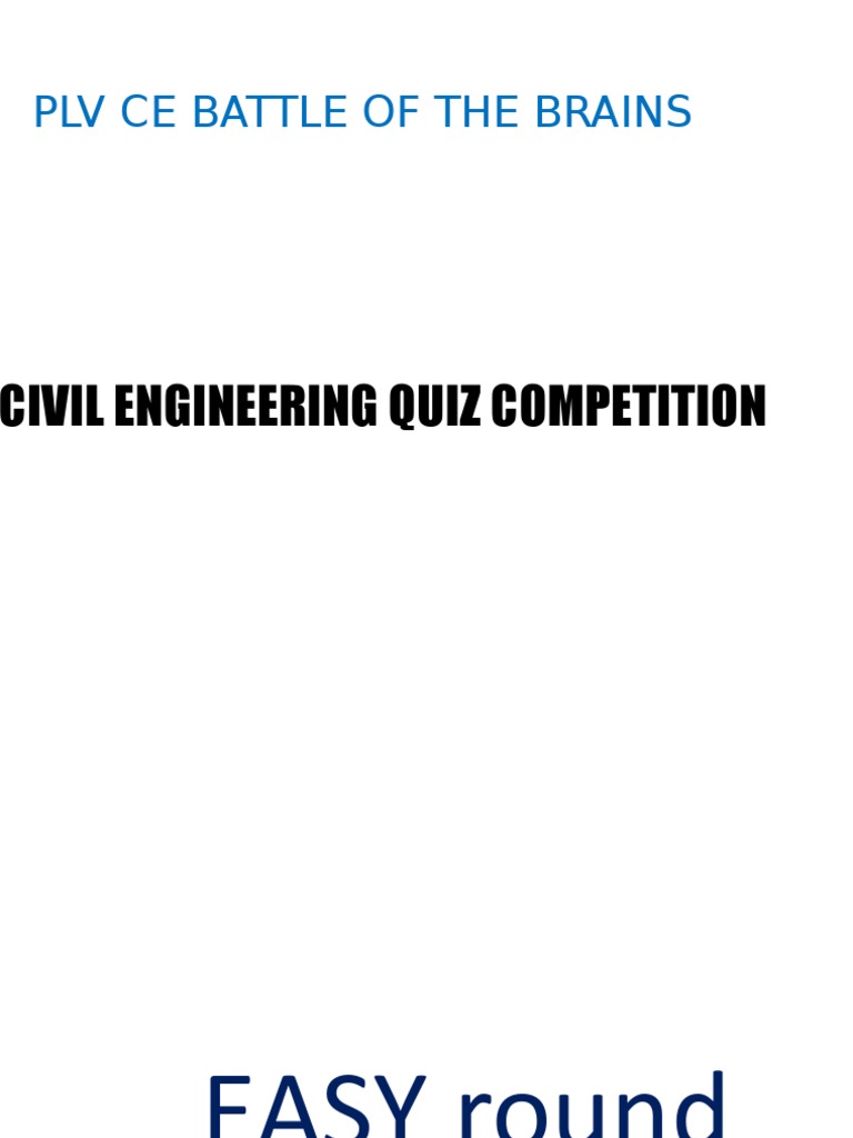 Quiz Bee Simulation-Easy | PDF | Civil Engineering | Mechanical Engineering