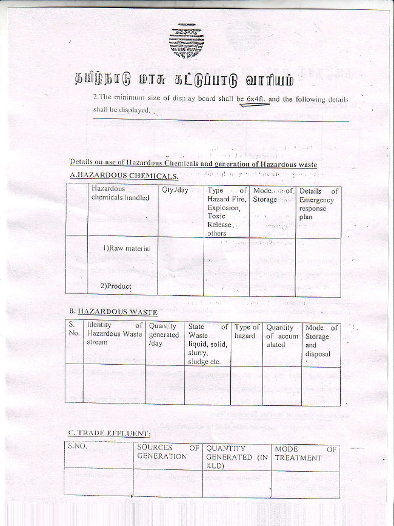 Hazardous Waste Display Board | PDF