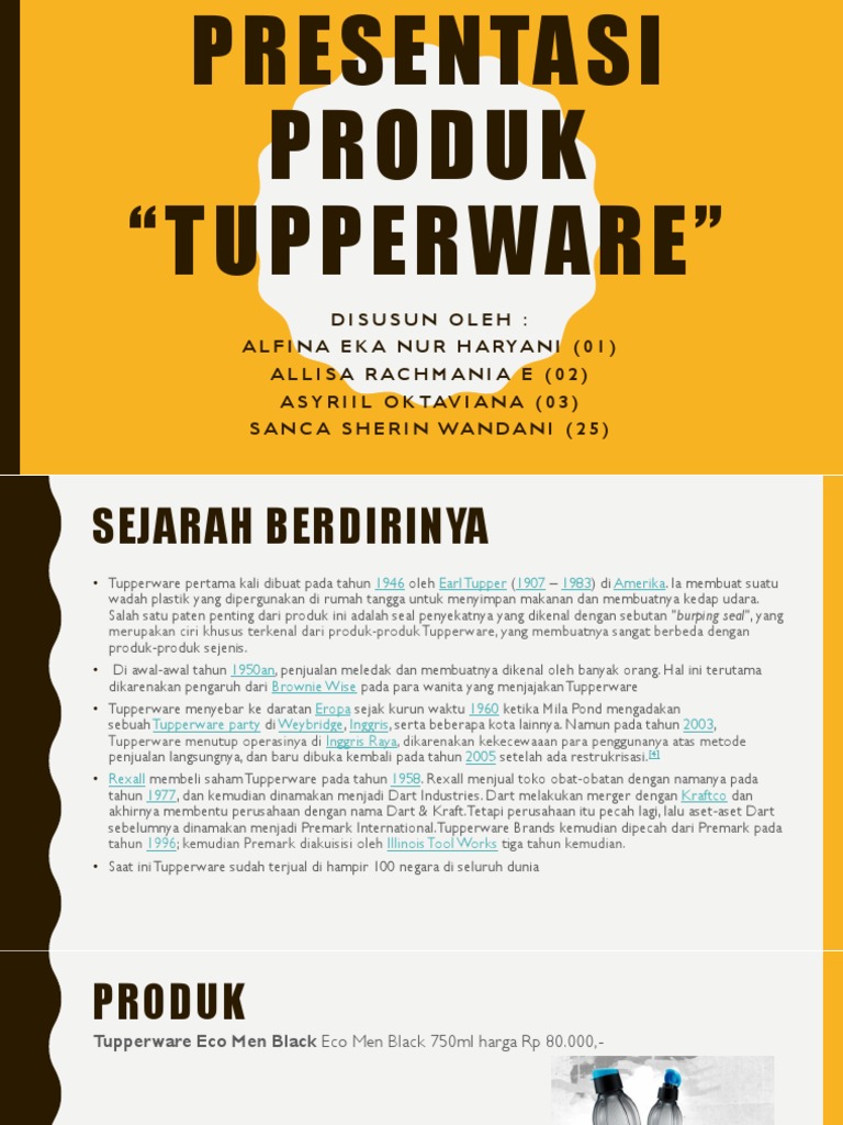 Presentasi Produk Tupperware | PDF