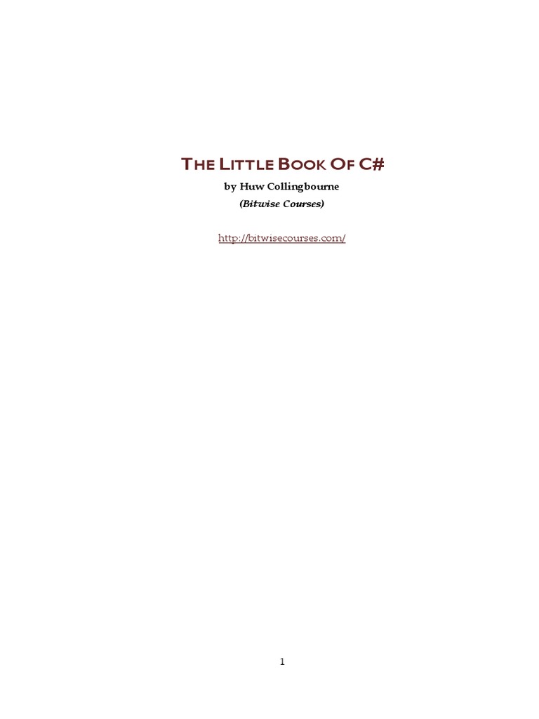 The Little Book of C Sharp | PDF | Variable (Computer Science ...