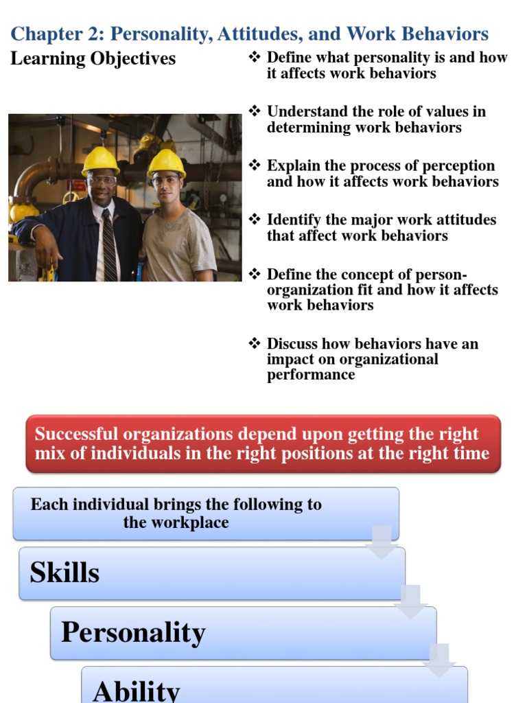 Chapter 2: Personality, Attitudes, and Work Behaviors: Learning ...