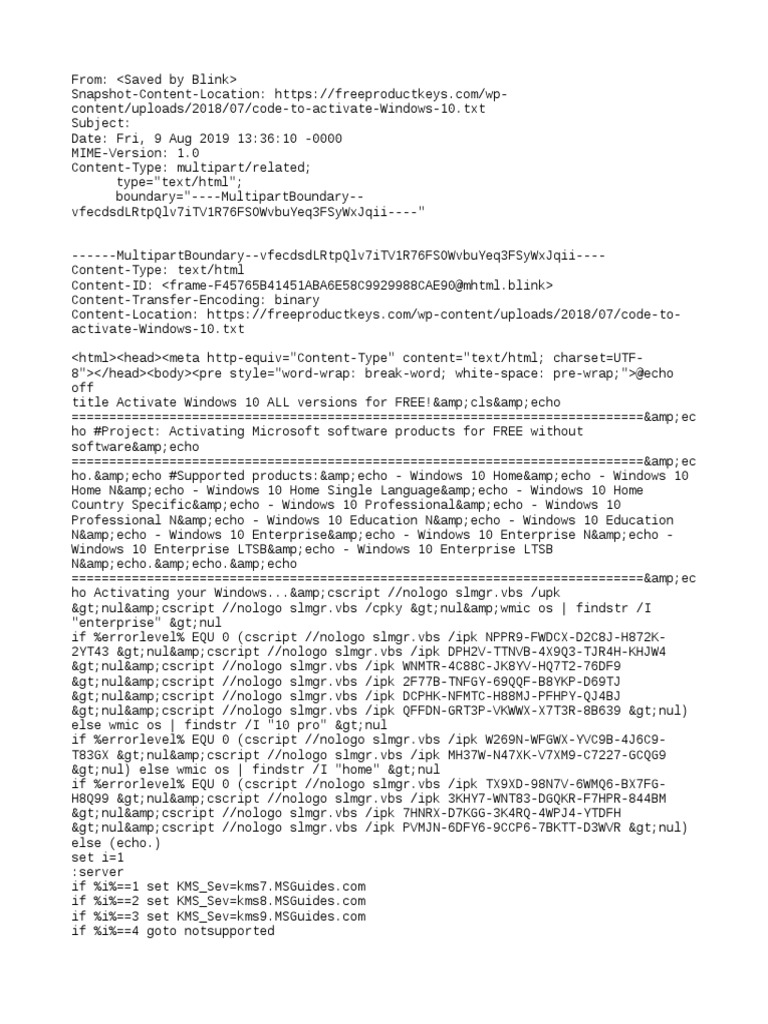 Code To Activate Windows 10 | PDF | Computer Architecture | Computing