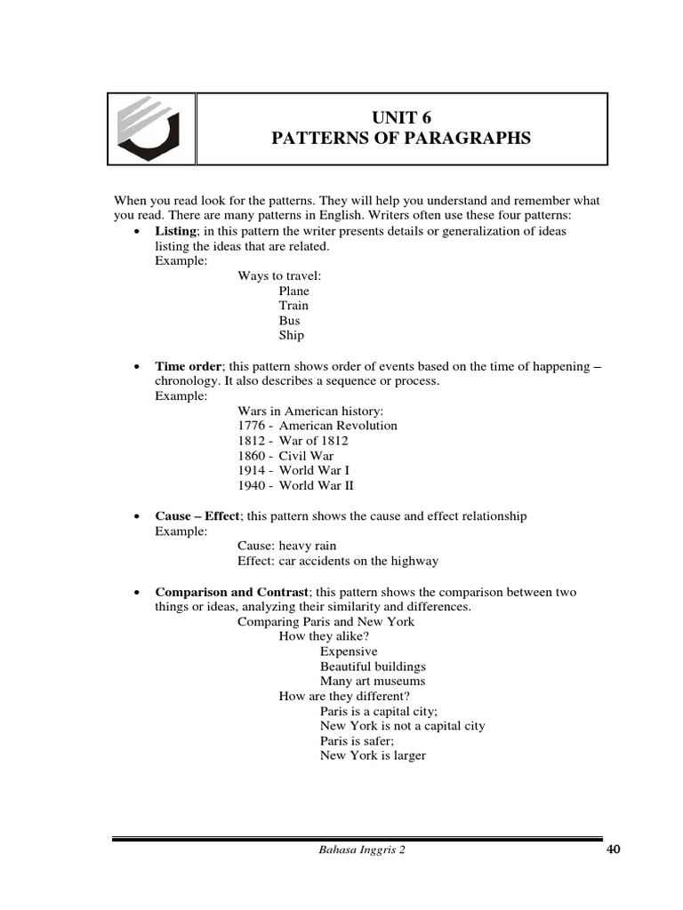 UNIT 6 Patterns of Paragraph | PDF | Causality | Tomato