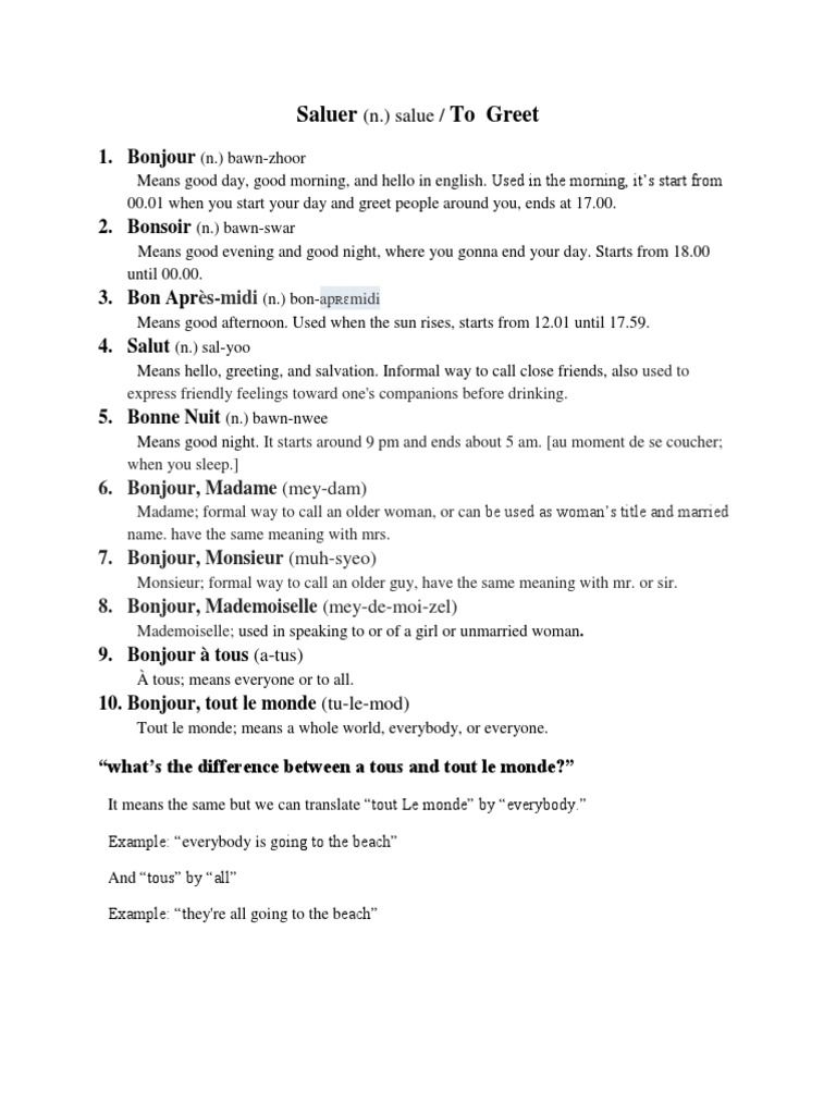 Salutation - Meaning | PDF