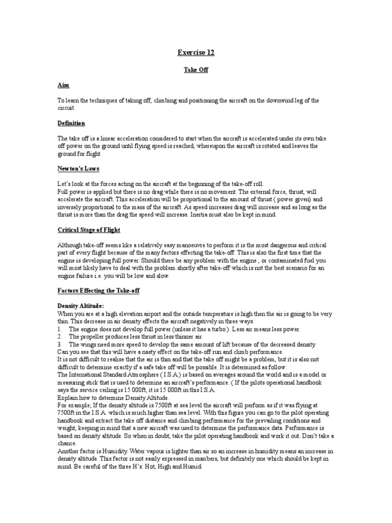 Flight Instructor Patter Ex12&13 | PDF | Takeoff | Flap (Aeronautics)