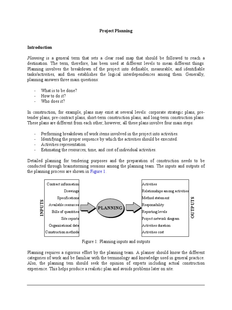 Introduction To Project Planning PDF | PDF | Precast Concrete | Concrete