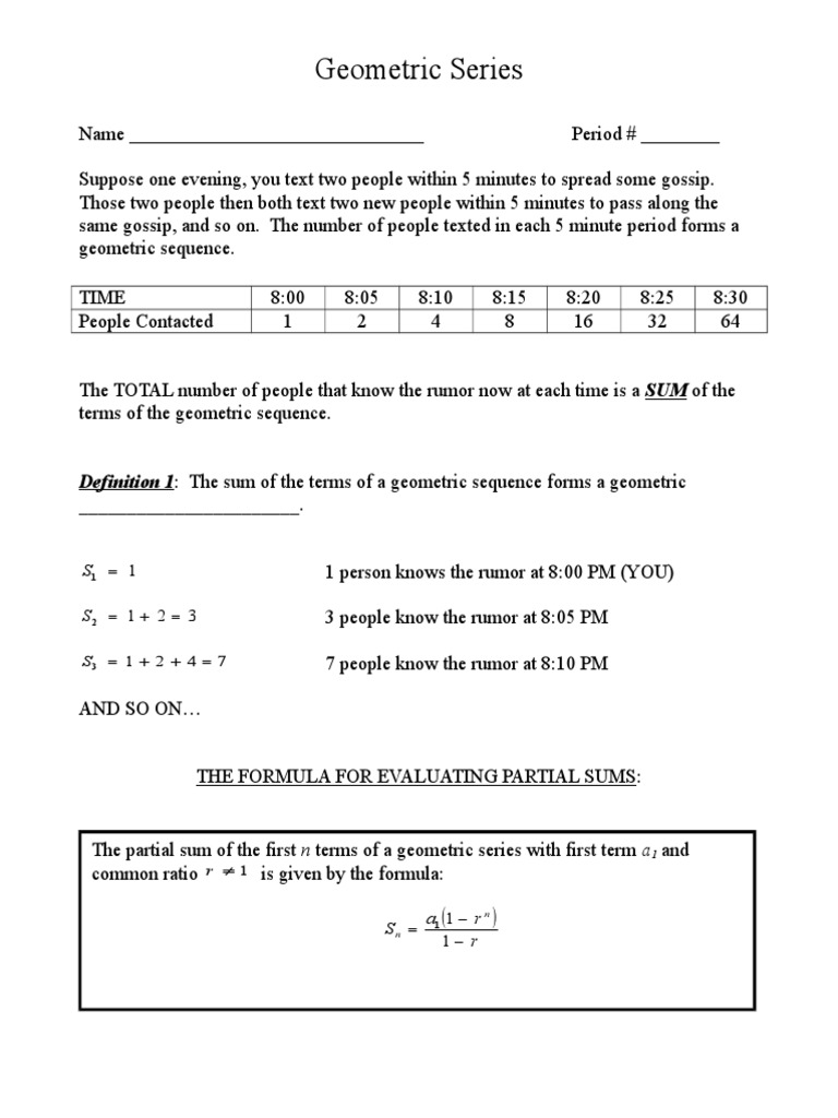 Geometric Series Notes | PDF | Summation | Series (Mathematics)
