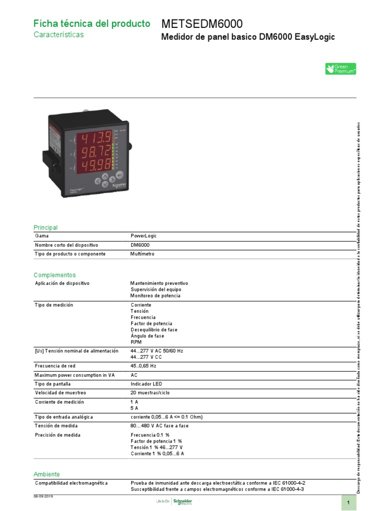 DM6000 Series - METSEDM6000 PDF | PDF | Energia electrica | Frecuencia