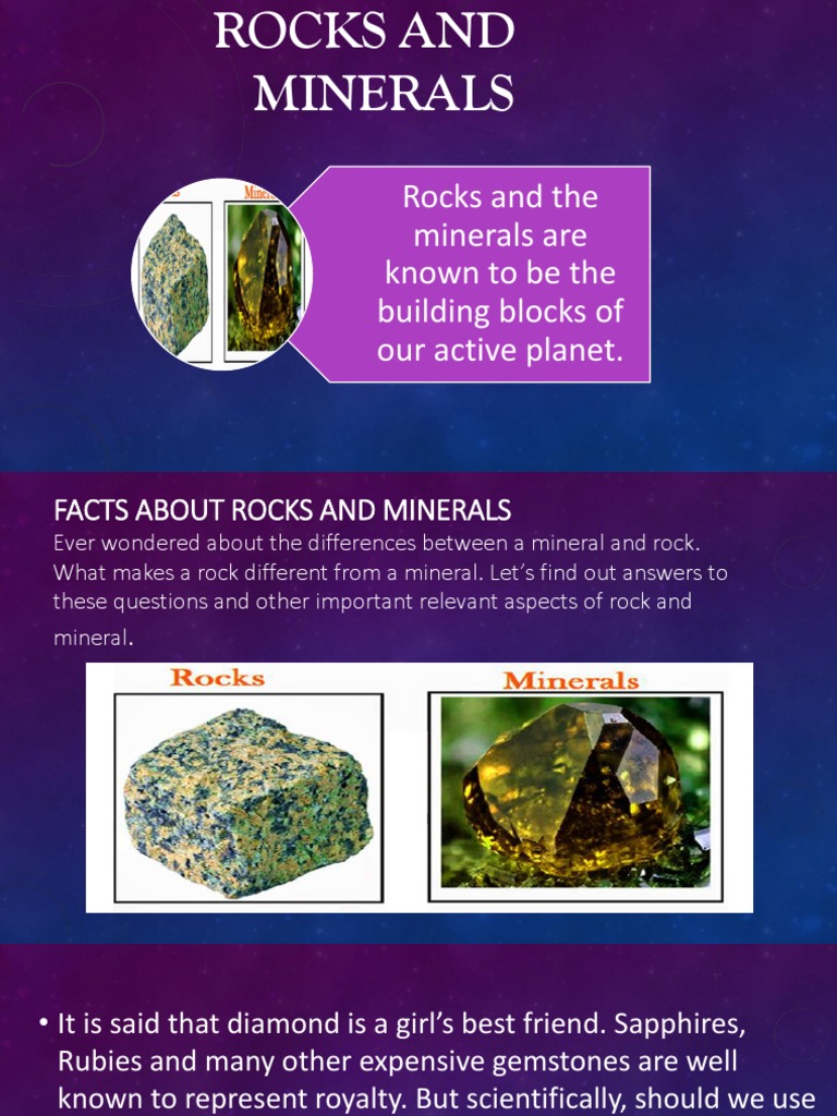 Rocks and The Minerals Are Known To Be The Building Blocks of Our ...