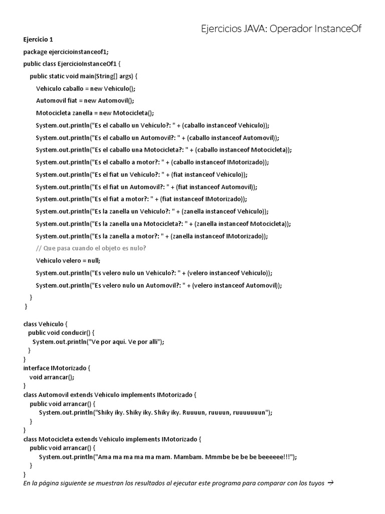 Ejercicios Java: Uso de InstanceOf | PDF | Felinos | Gatos