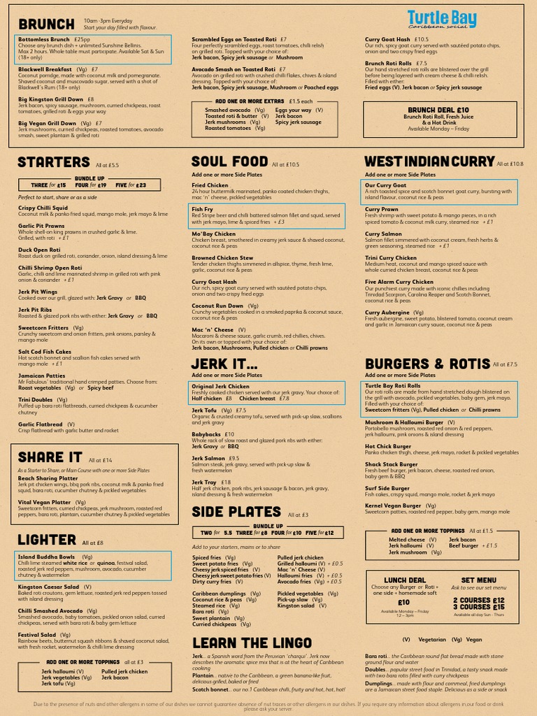 Main-Menu Turtle Bay | PDF | Rum | Curry