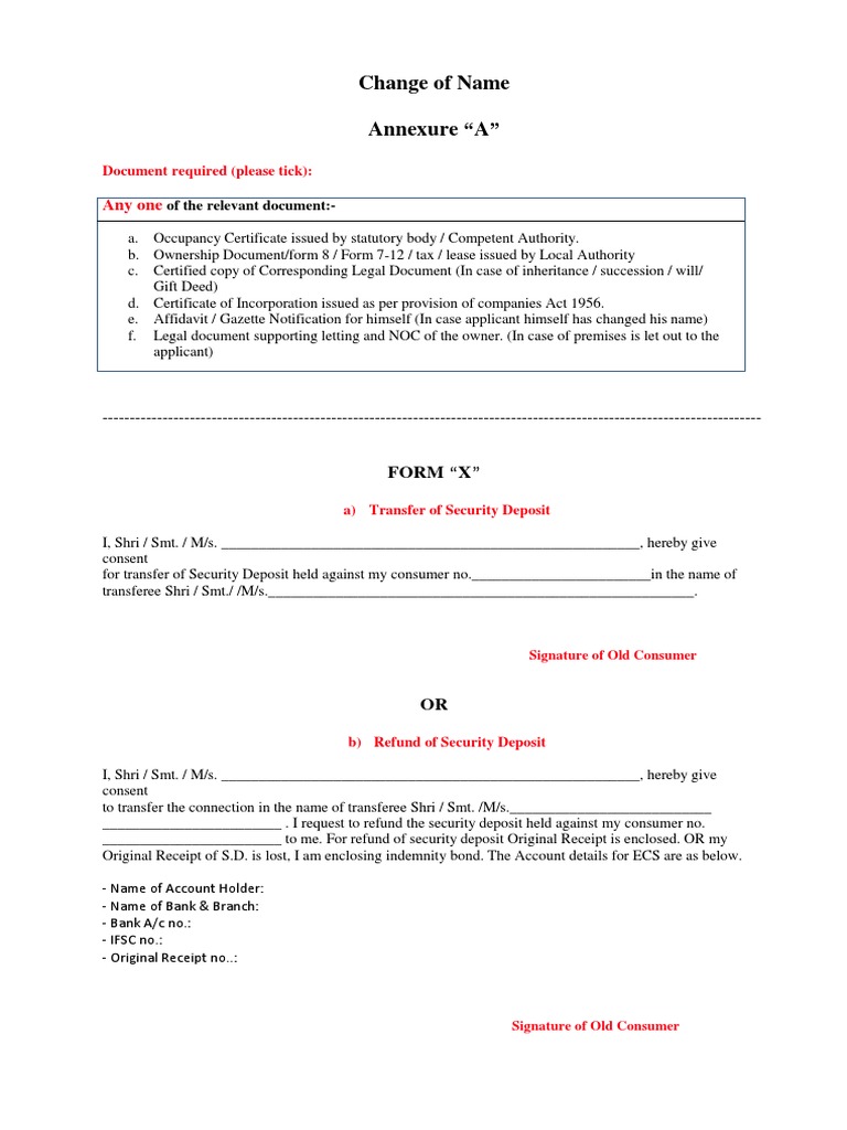 Name Change Application Requirements | PDF