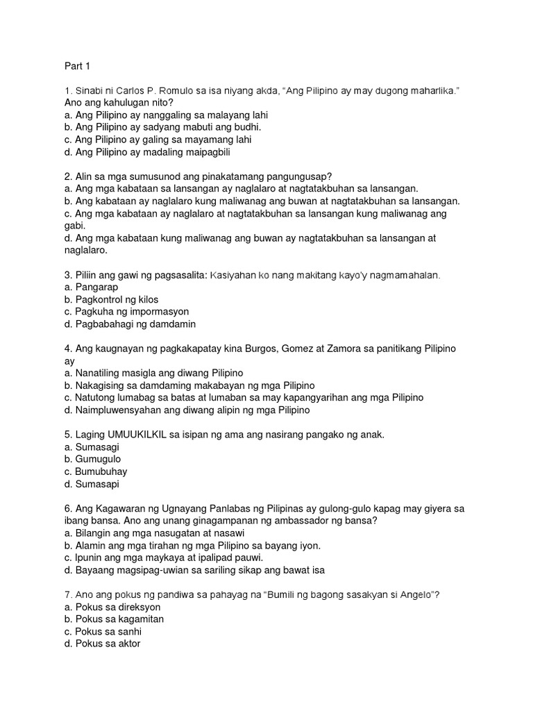 Filipino Let Reviewer | PDF