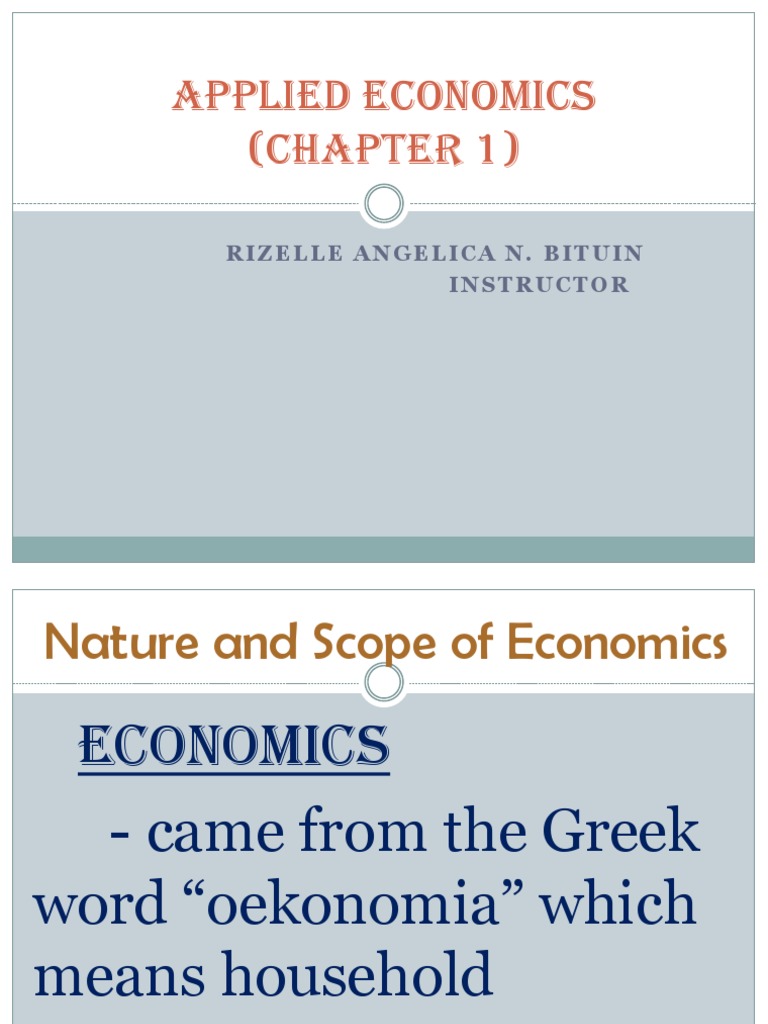 Economics Chapter 1 PDF | Download Free PDF | Economics | Economies