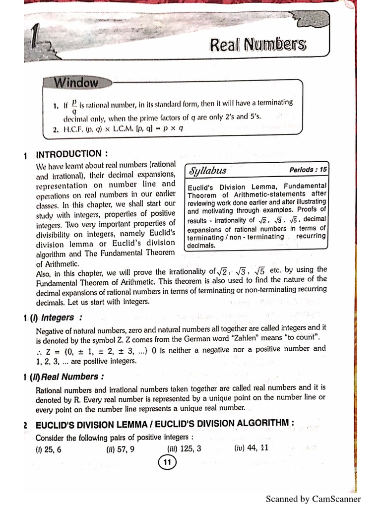 Notes Class 10 Maths | PDF