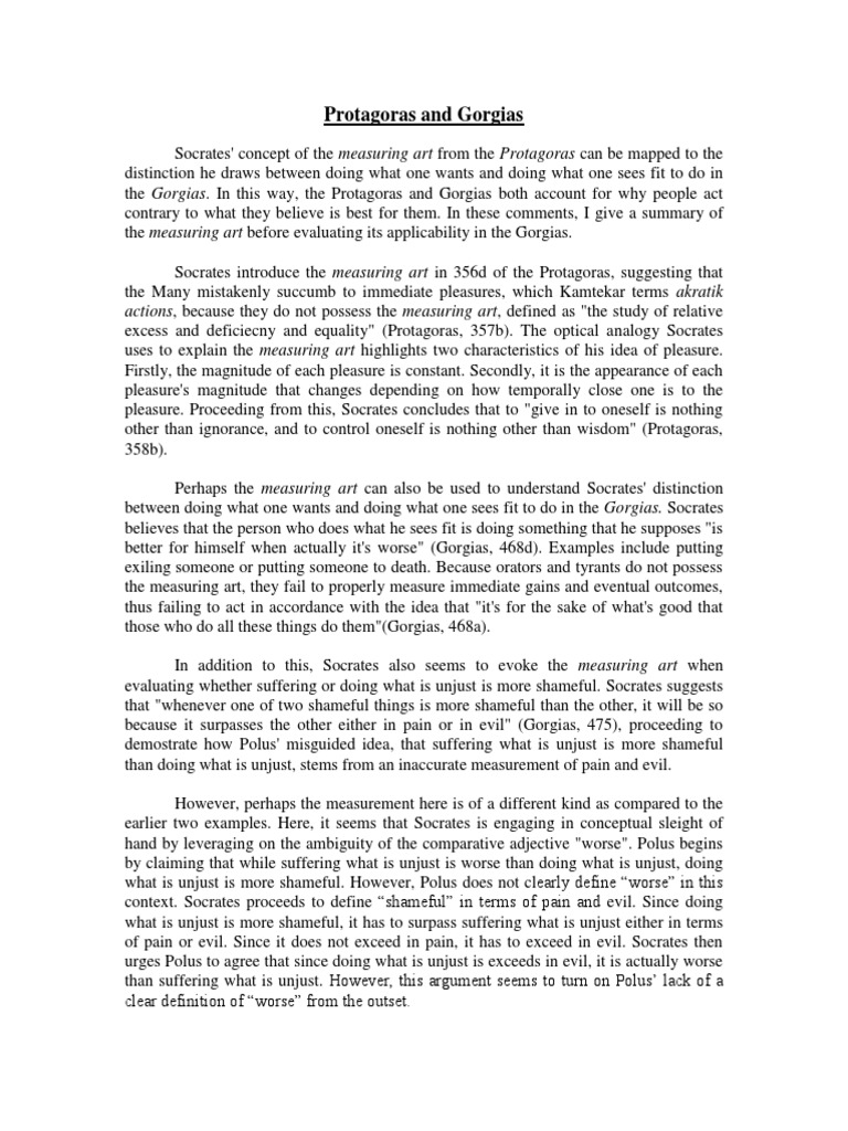 Protagoras and Gorgias | PDF | Socrates | Cognitive Science