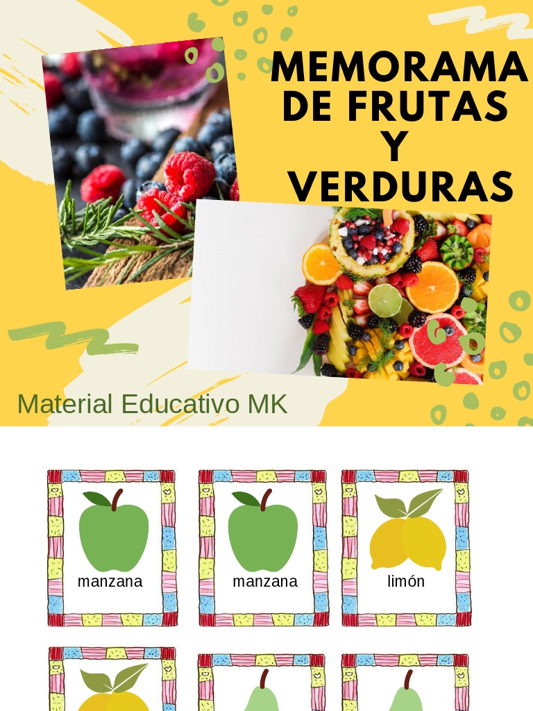 Memorama de Frutas y Verduras