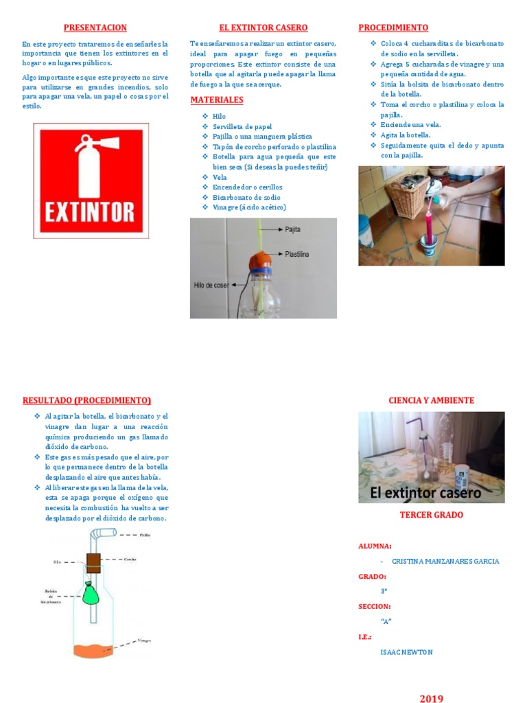 El Extintor Casero | PDF | Vinagre | Sustancias químicas