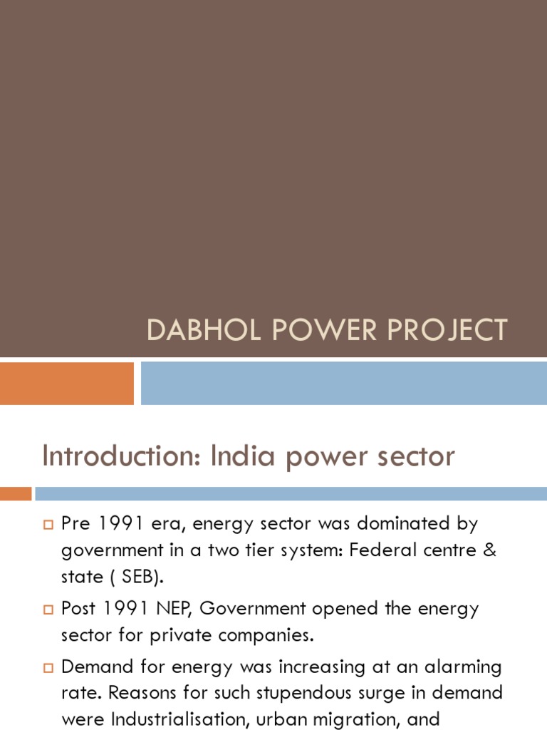 Dabhol Power Project | Enron | Energy And Resource