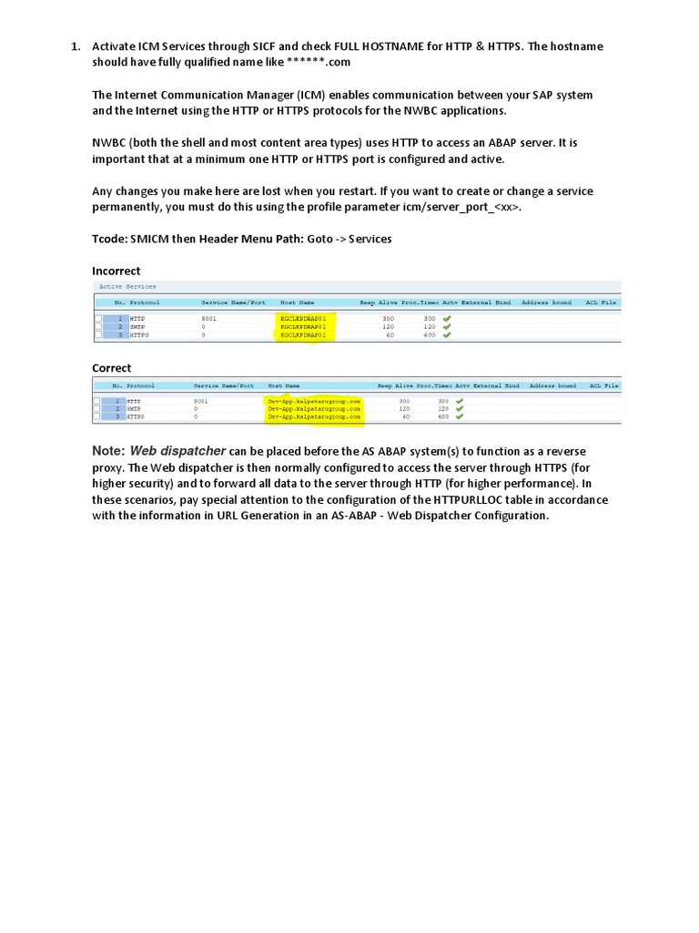 SAP NWBC Check List | PDF | Hypertext Transfer Protocol | World Wide Web