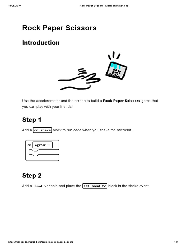 Rock Paper Scissors - Microsoft MakeCode | PDF | Areas Of Computer ...
