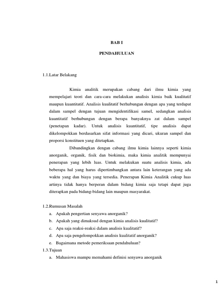 Kimia Analisis Kualitatif | PDF