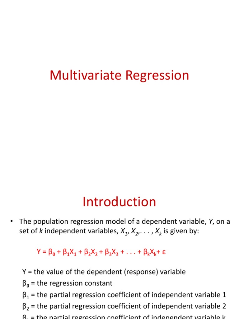Multivariate Regression | PDF | Regression Analysis | Multicollinearity Multivariate Regression | PDF | Regression Analysis | Multicollinearity