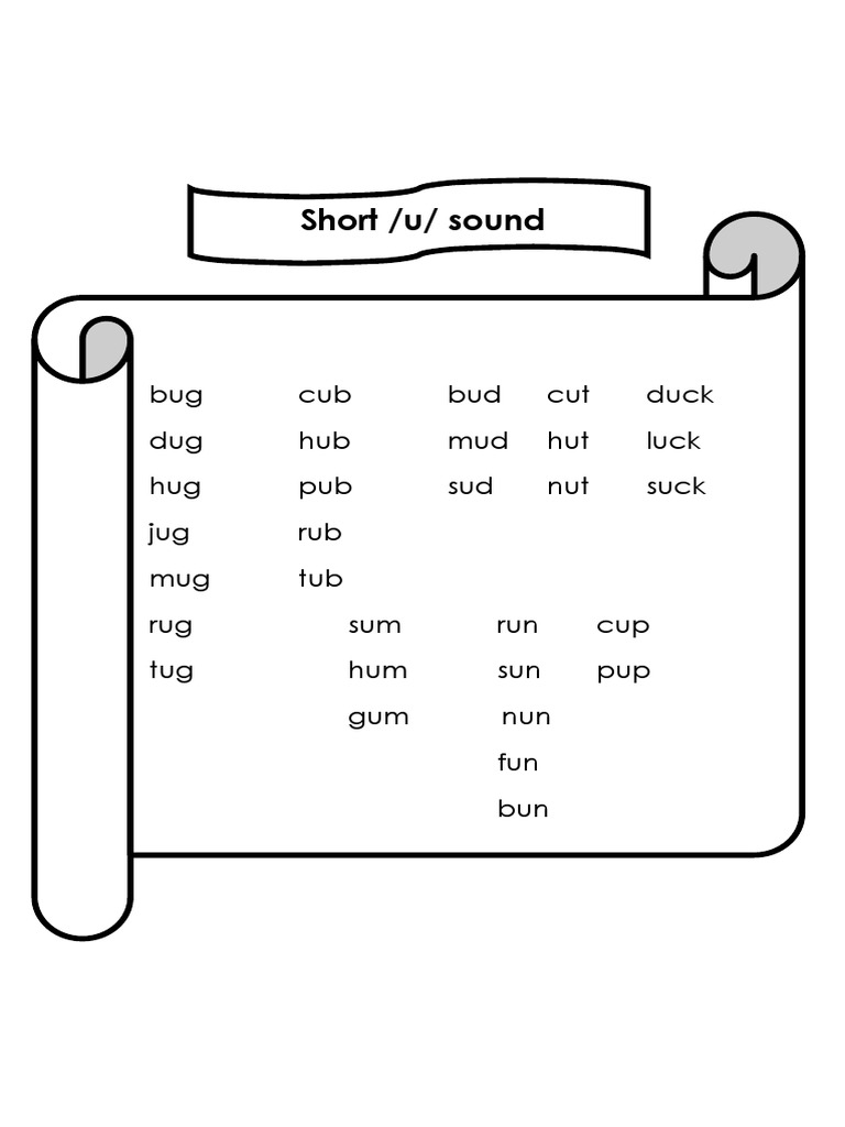 Medial U Sound Activities for Kids | PDF | Language Arts & Discipline ...