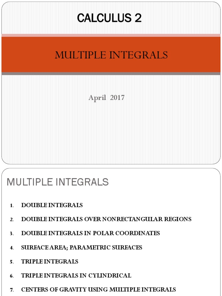 Chapter 14 Multiple Integrals | PDF | Integral | Coordinate System