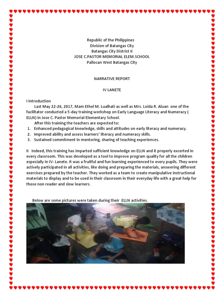 ELLN Narrative Report | PDF