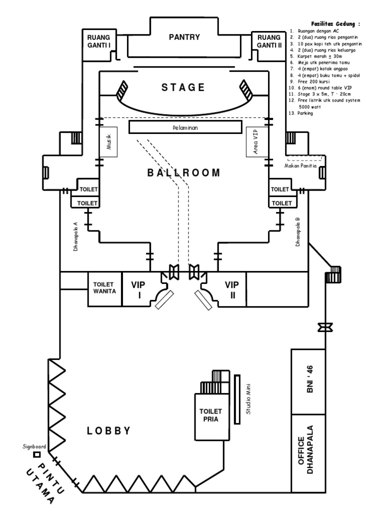 Denah Ballroom Pernikahan Dhanapala | PDF