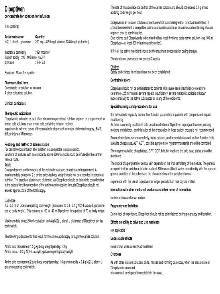 Concentrate For Solution For Infusion | PDF | Intravenous Therapy ...