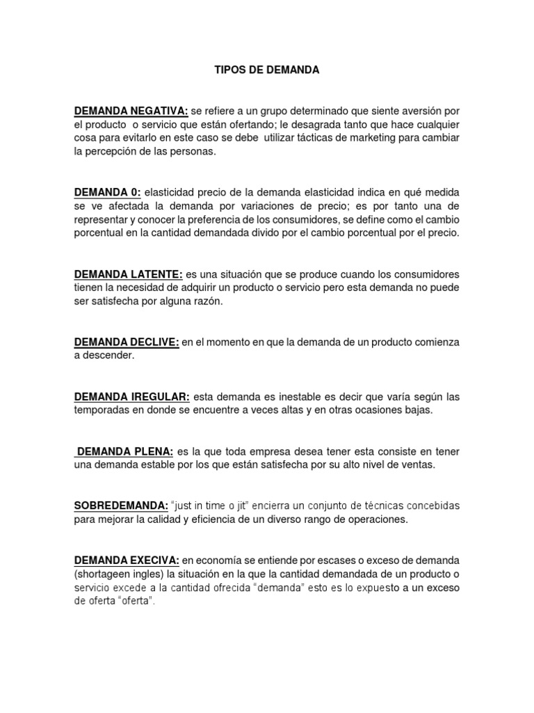 Tipos de Demanda | PDF