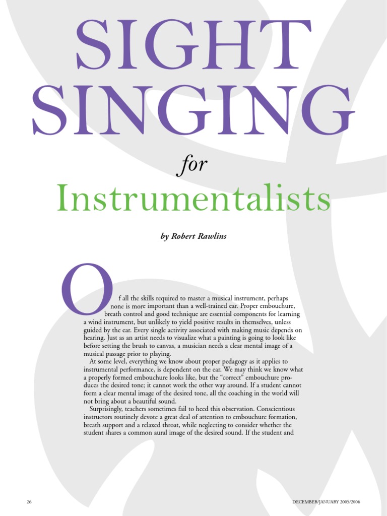 SIGHT SINGING For Instrumentalists | PDF | Performing Arts | Musical ...