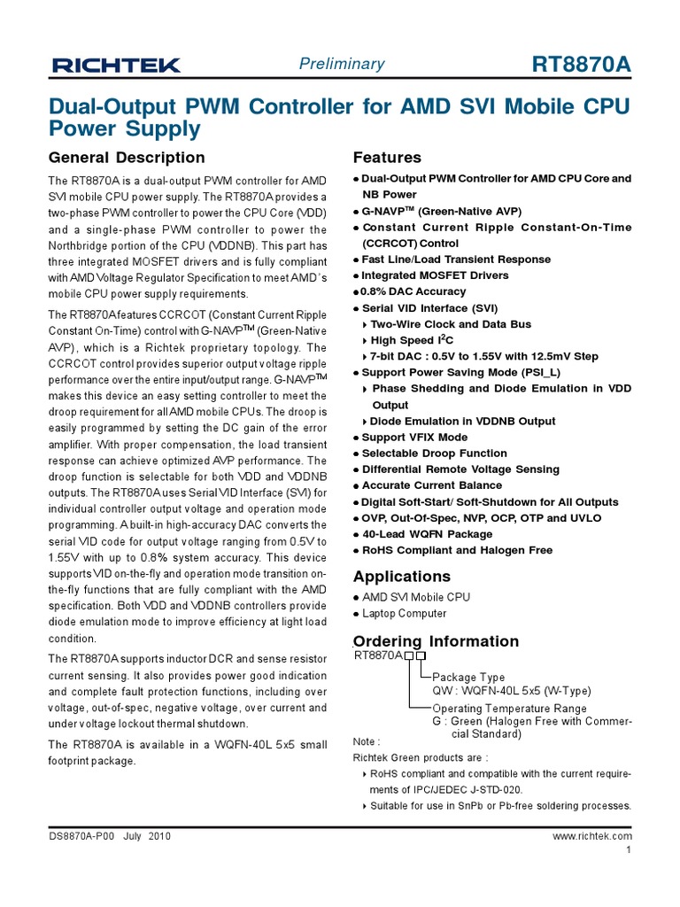 RT8870A | PDF | Amplifier | Mosfet