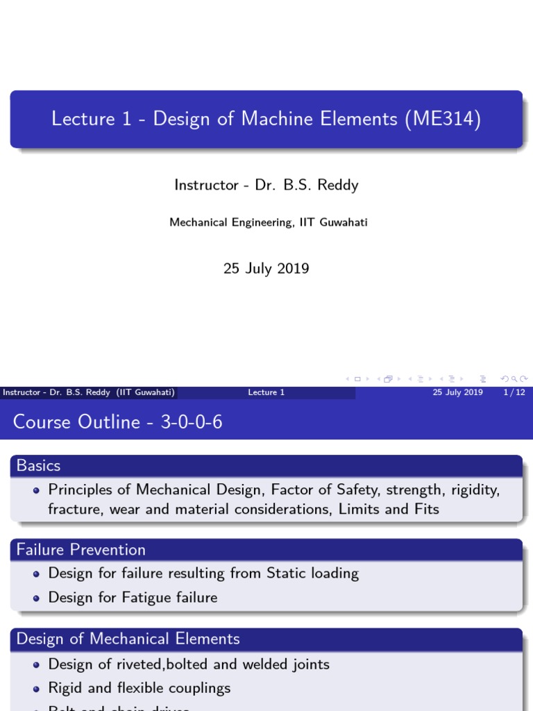 Design of Machine Elements | PDF | Electric Motor | Design