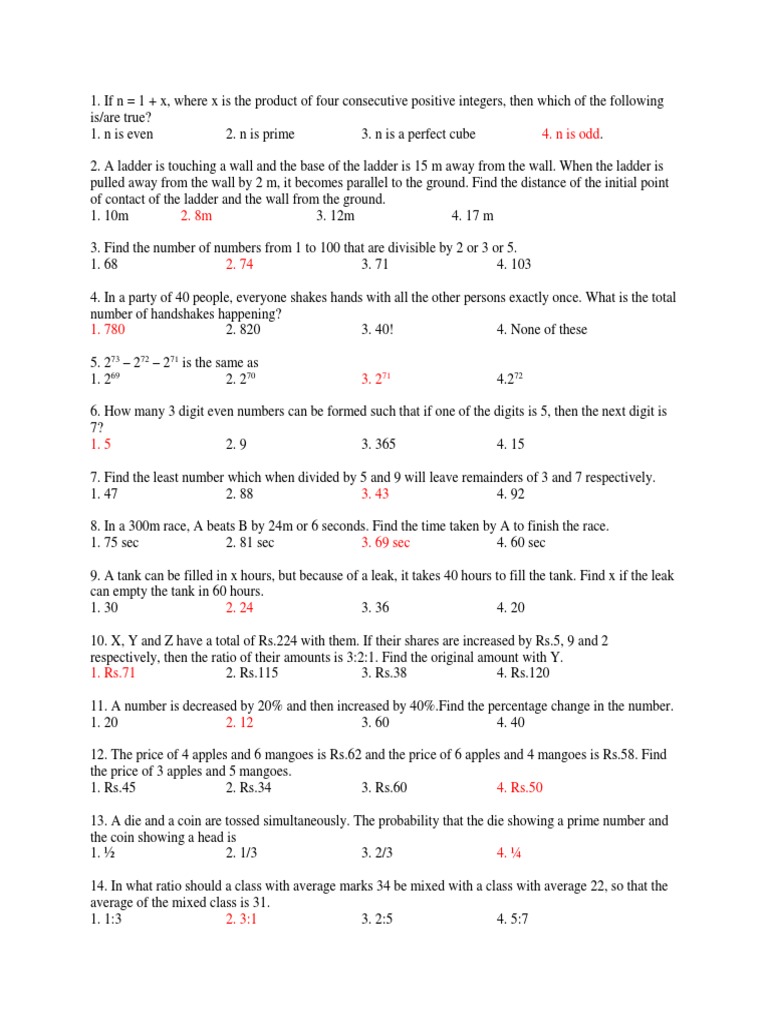 Apti Questions | PDF | Numbers | Teaching Mathematics