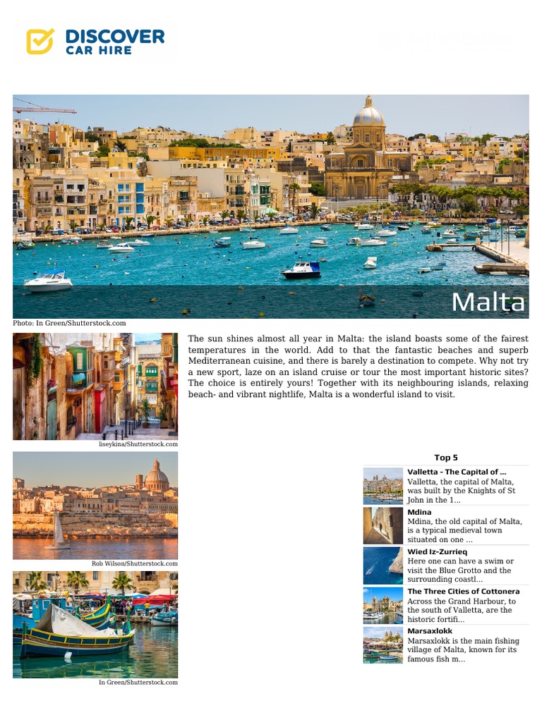 Malta Travel Guide: Top Attractions | PDF | Malta | Nature