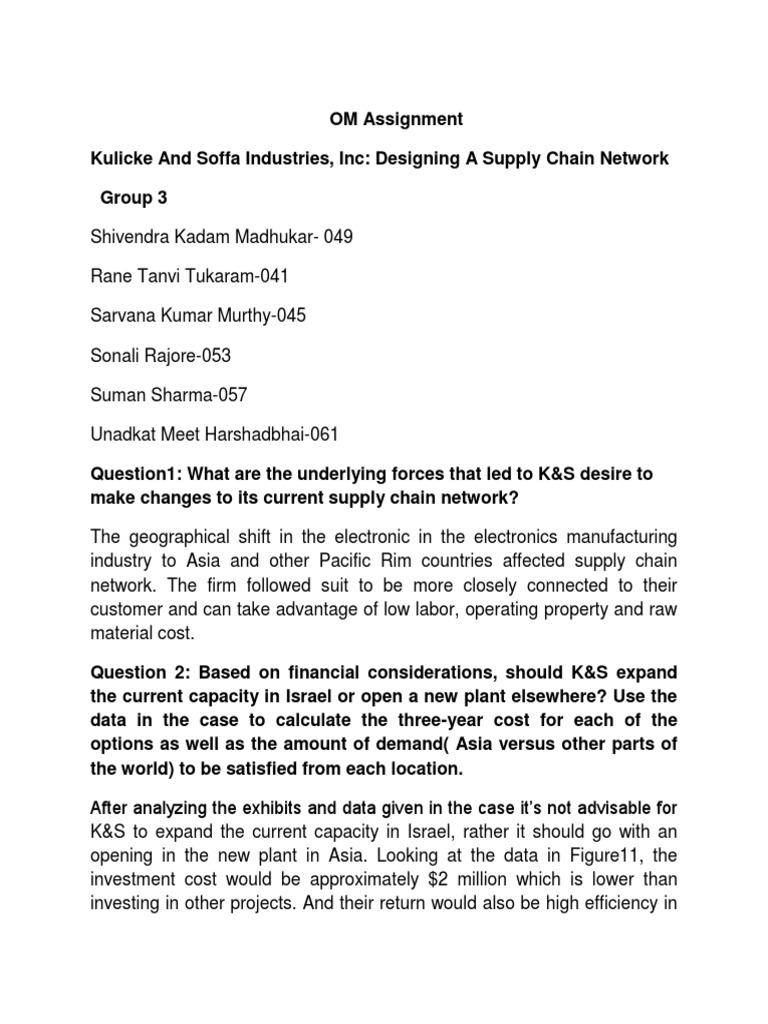 Group3 - OM Assignment (Kulicke and Soffa) | PDF | Labour Economics | China