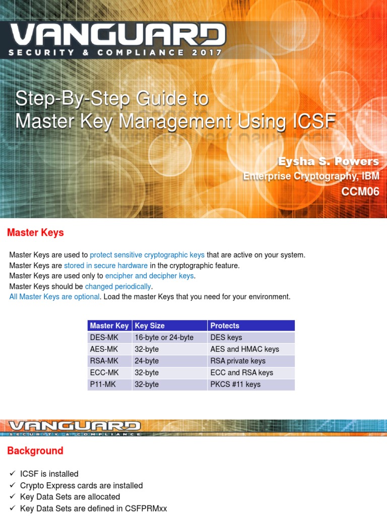 CCM06 Step - by - Step Guide To Master Key Management | PDF | Key ...