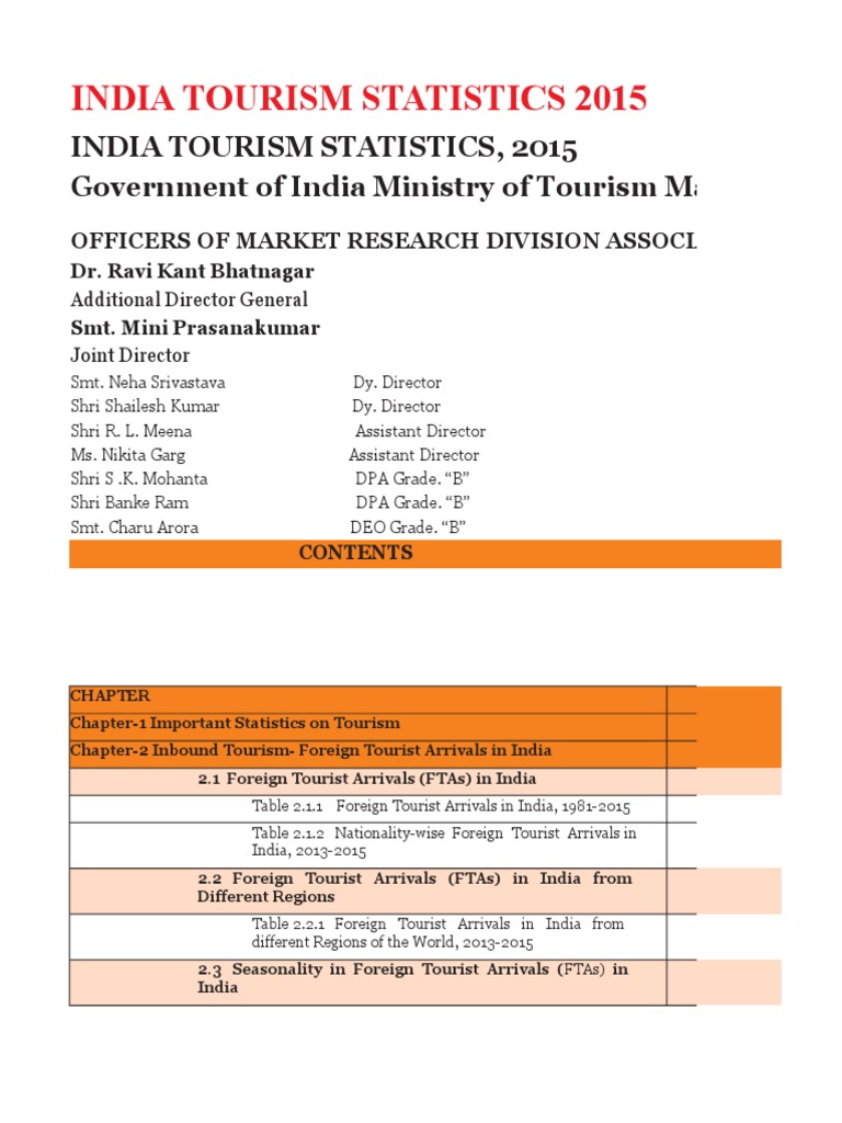 India Tourism Statistics - English - 2015 Final | PDF | Asia | Tourism