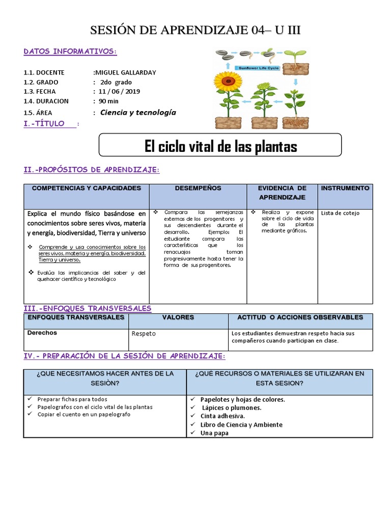 Ciclo Vital de las Plantas en Clase | PDF | Plantas | Hipótesis