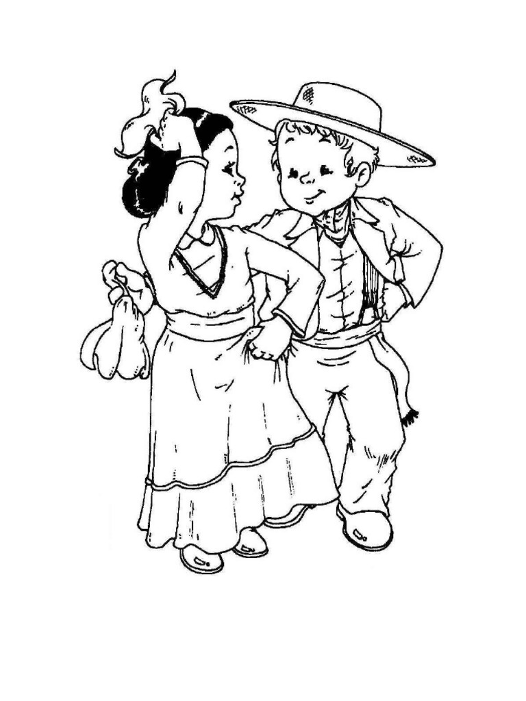 Dibujo para Pintar Cueca | PDF