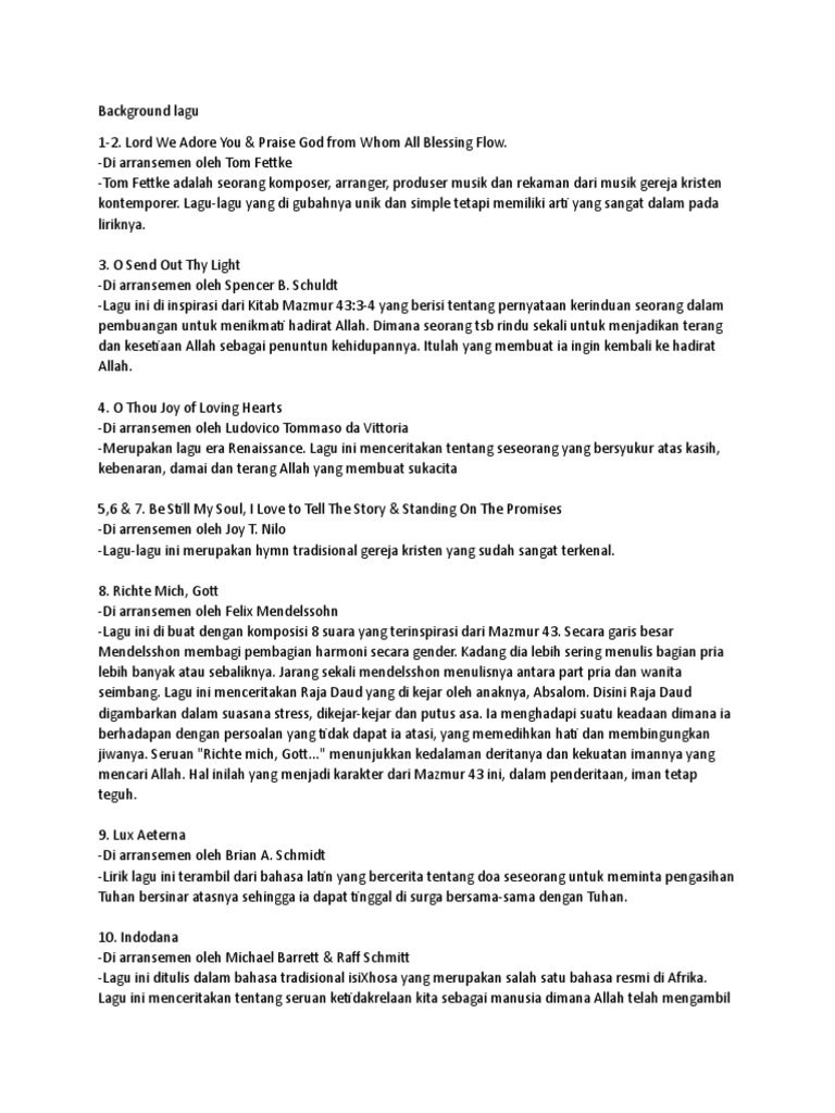 Background Lagu | PDF