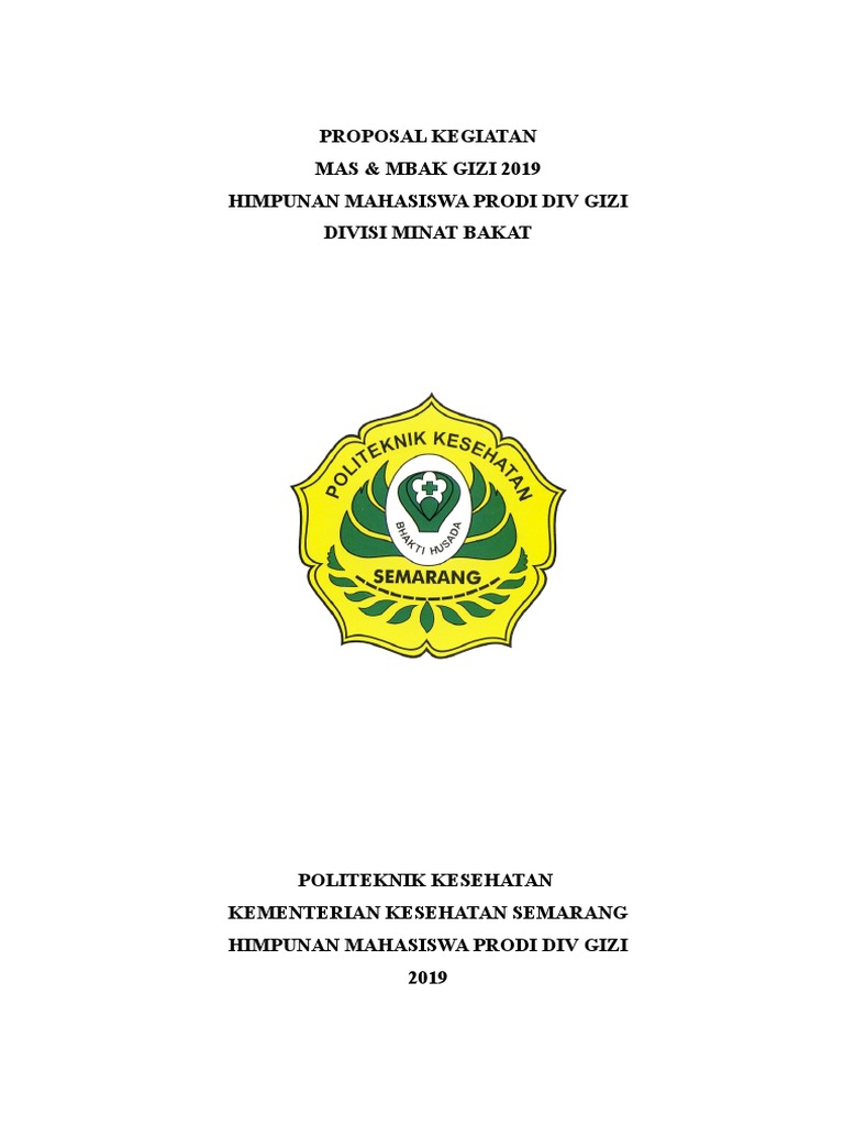 Proposal Mas & Mbak Gizi 2019 | PDF
