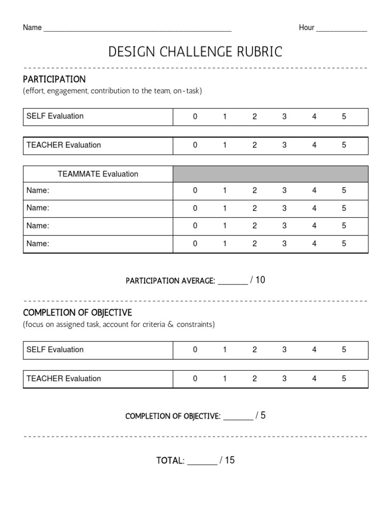 Design Challenge Rubric | PDF