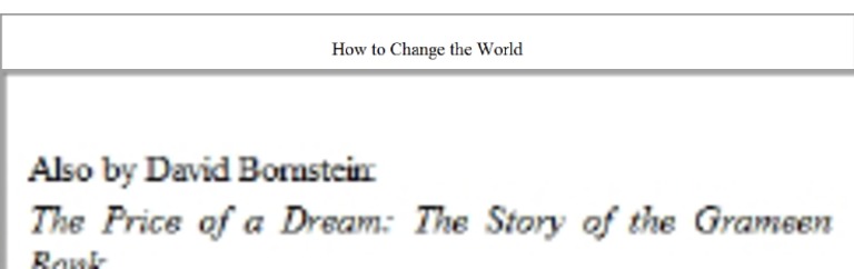 1-David Bornstein-How To Change The World | PDF