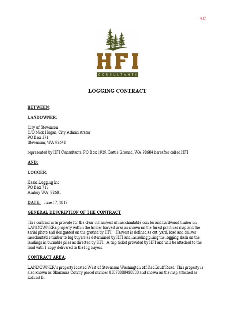 CKaskiLoggingContract2017 | PDF | Logging | Road